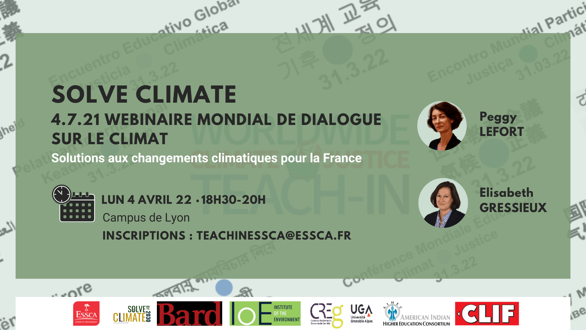 Global Climate Dialogue Webinar : Solve Climate by 2030 - ESSCA